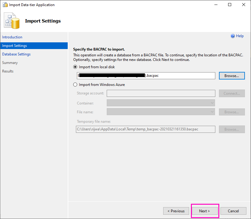 How To Import Or Restore BACPAC File Using SQL Server Management Studio